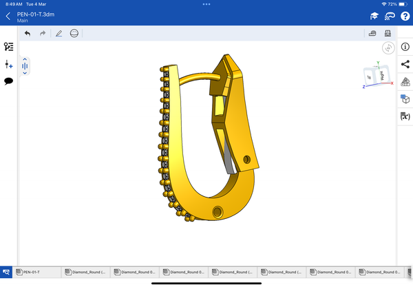 U Shape Bali with spring mechanism CAD file 3DM file – JewelryCrafto