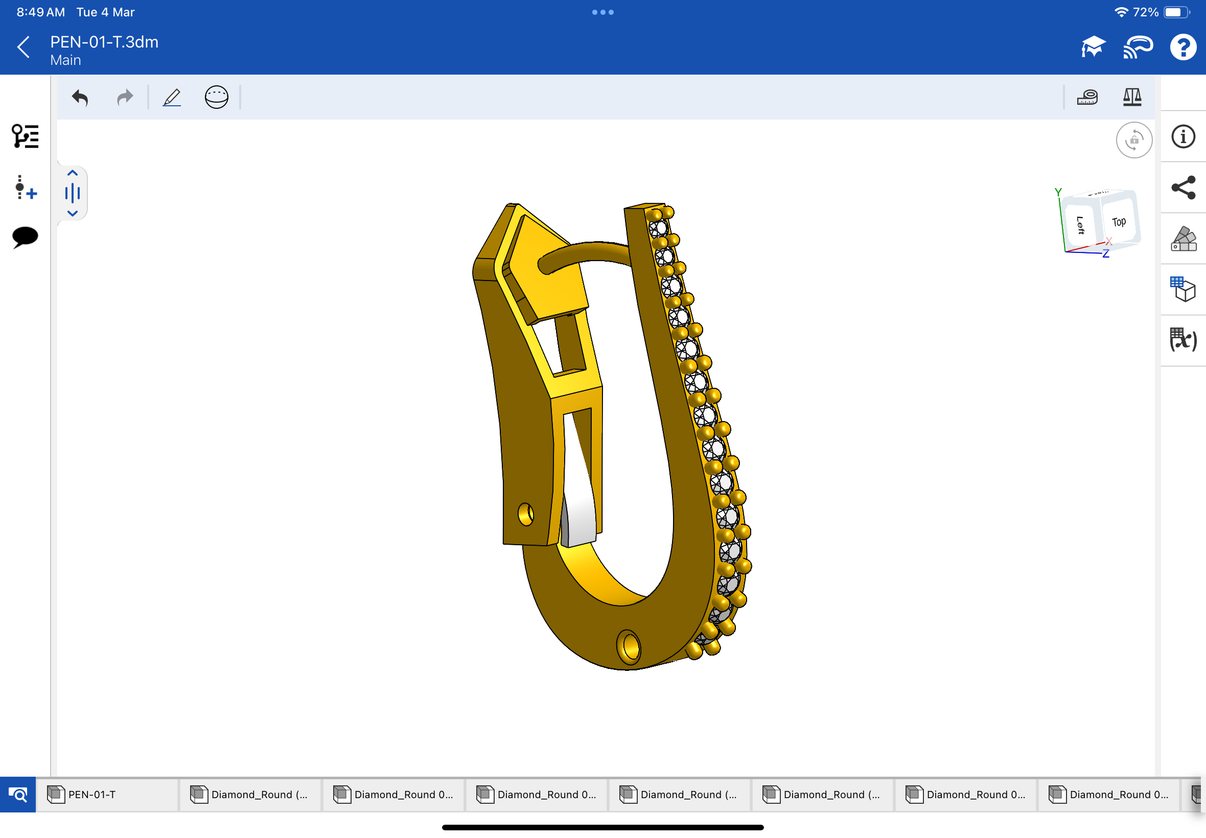 U Shape Bali with spring mechanism CAD file 3DM file – JewelryCrafto